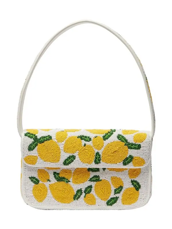 Staud Tommy Beaded Shoulder Bag - White