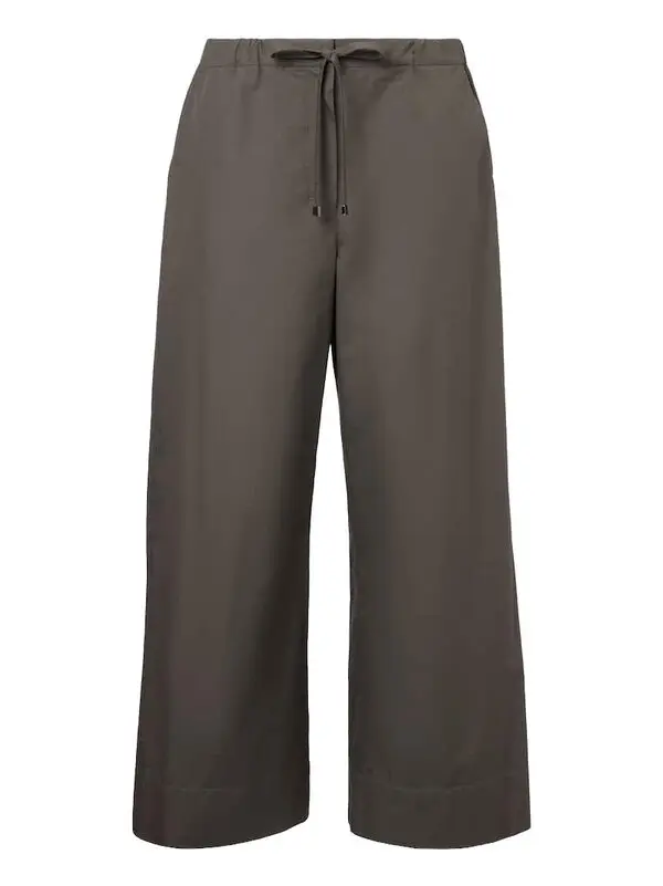 Max Mara Auero Cotton Wide-leg Pants - Grey