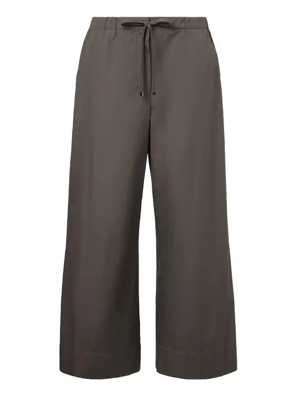 Max Mara Auero Cotton Wide-leg Pants - Grey