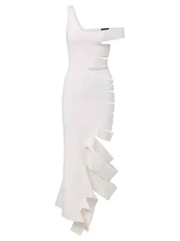 MUGLER Cutout Midi Dress - White