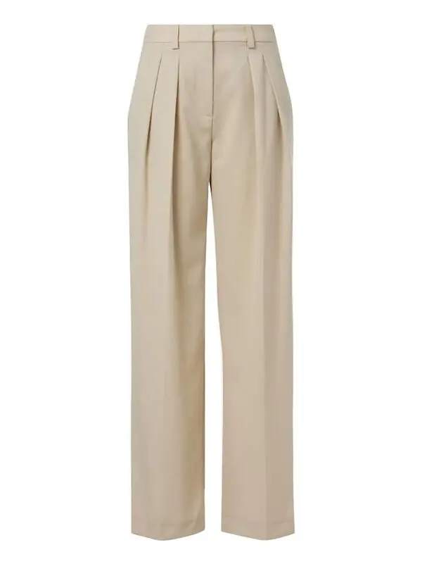 THE FRANKIE SHOP Daytona High-rise Wide-leg Pants - Beige