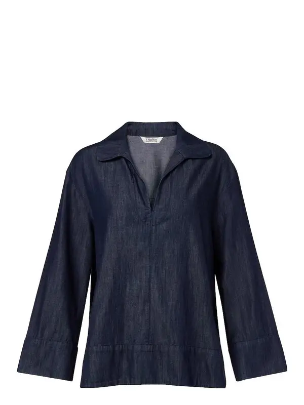 Max Mara Caterina Cotton Top - Blue