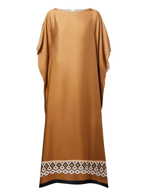 Max Mara Belli Satin Kaftan - Brown
