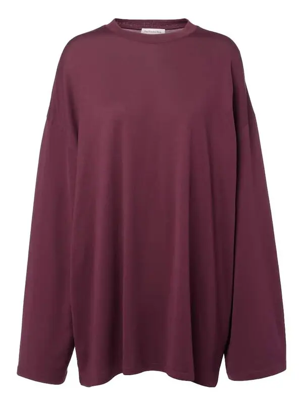 THE FRANKIE SHOP Rio Oversized Cotton Jersey T-shirt - Burgundy
