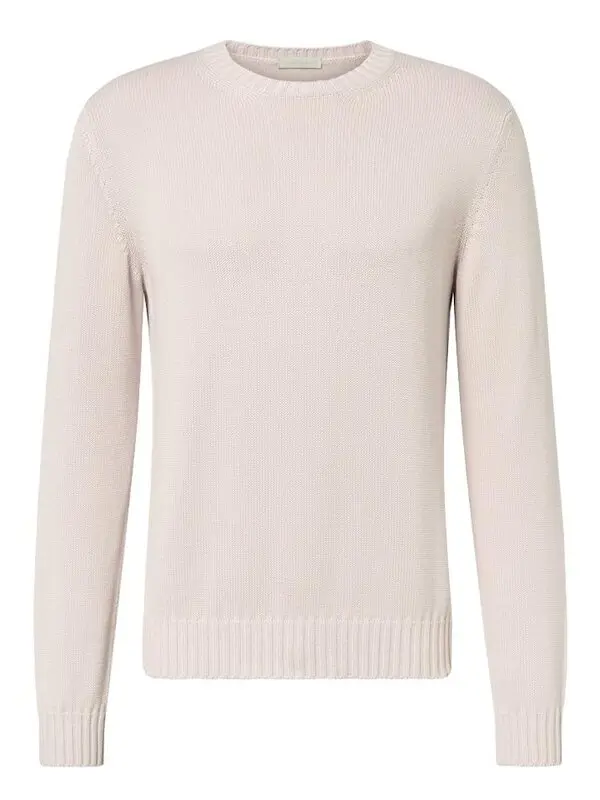 SAMAN AMEL Cotton Crewneck Sweater - Pink