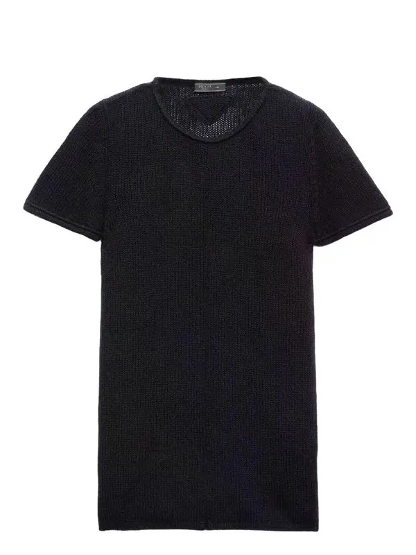 Prada Knitted Cashmere T-shirt - Blue