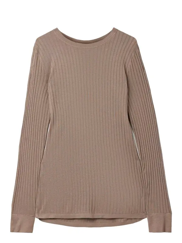THE ROW Keya Ribbed-knit Sweater - Brown