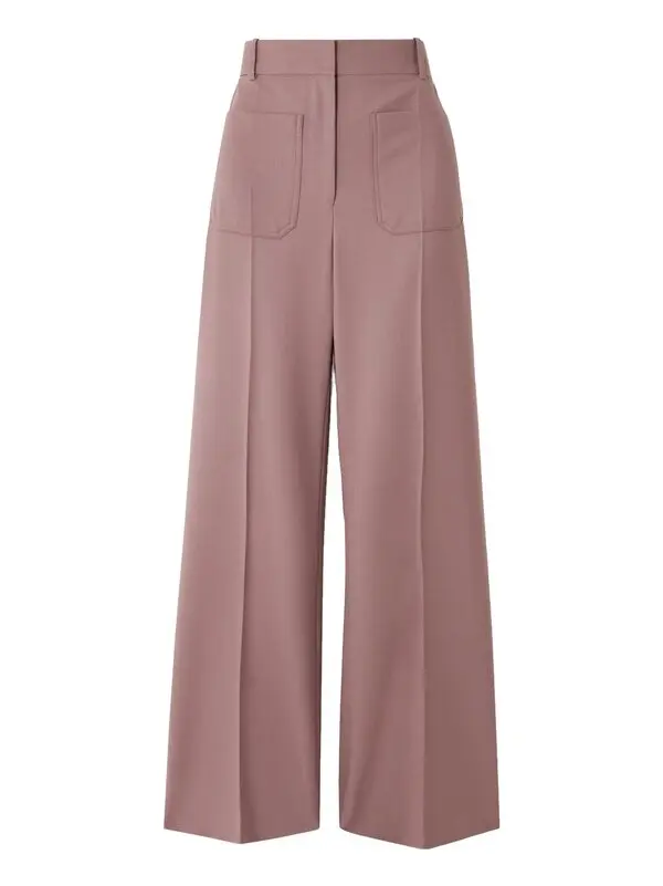 Victoria Beckham Alina Twill Wide-leg Pants - Purple