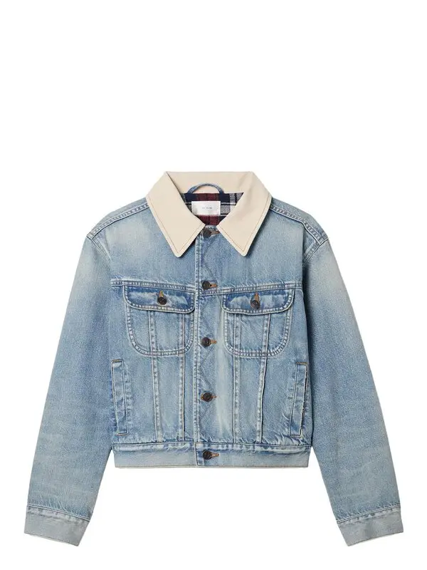 THE ROW Joras Twill-trimmed Denim Jacket - Blue