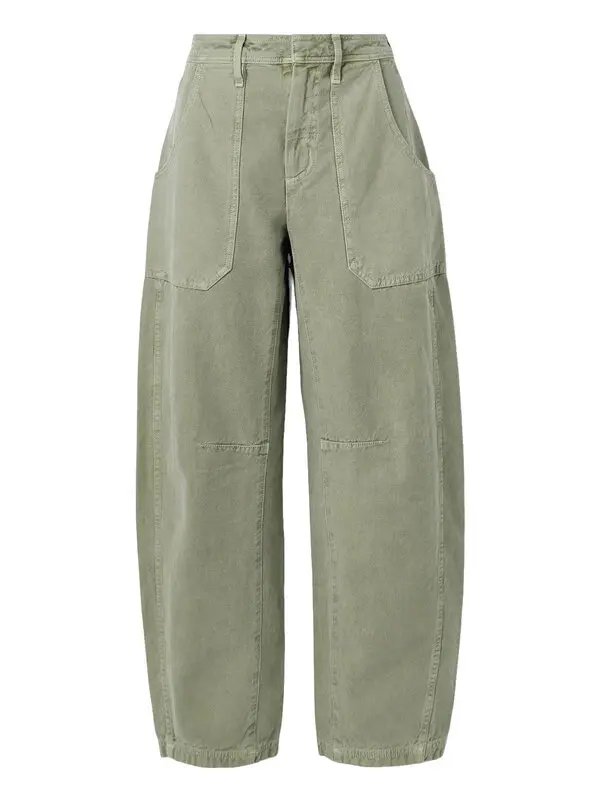 SLVRLAKE Rookie Mid-rise Barrel-leg Cargo Jeans - Green