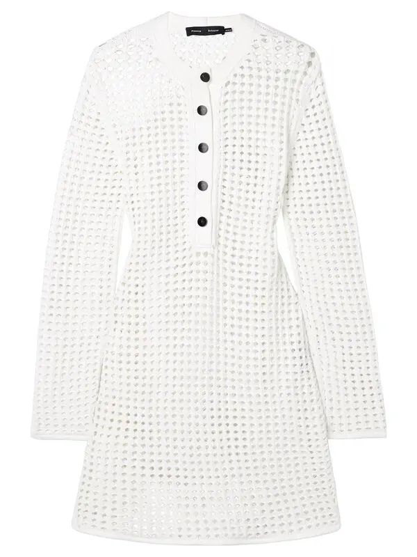 Proenza Schouler Micah Crocheted Mini Dress - Neutrals