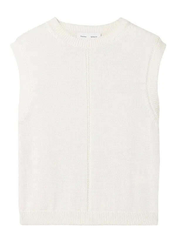 Proenza Schouler White Label Emily Pointelle-knit Tank - Neutrals