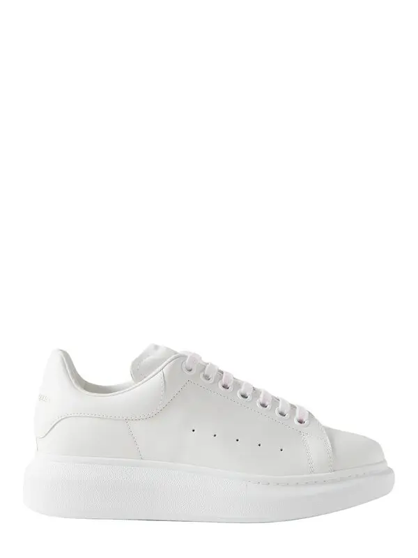 Alexander McQueen Exaggerated-sole Leather Sneakers - White