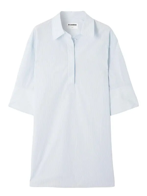 JIL SANDER Striped Cotton-poplin Shirt - Blue