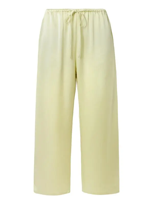 LESET - Barb Cropped Satin Wide-Leg Pants