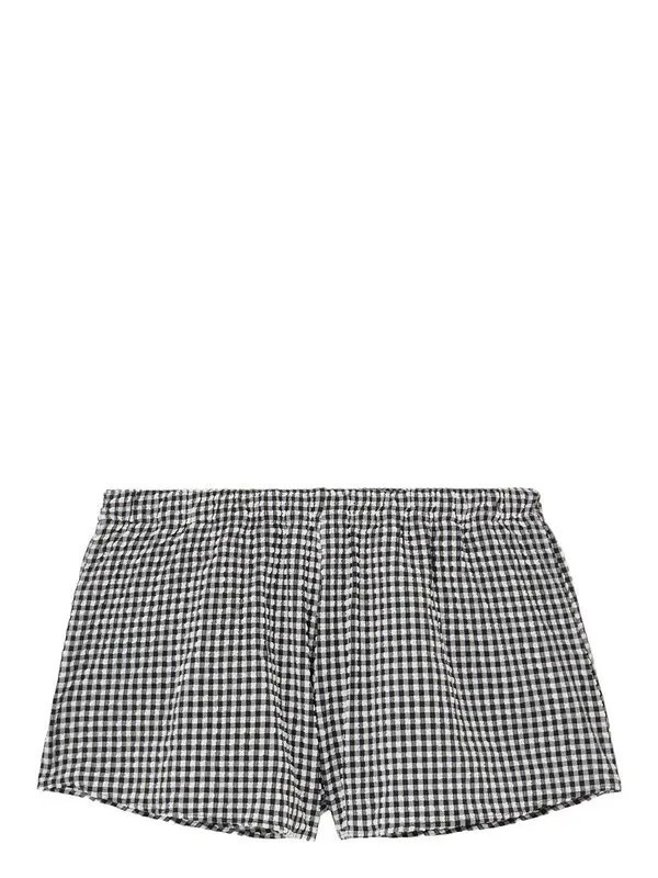 Hunza G Gingham Seersucker Shorts - Black