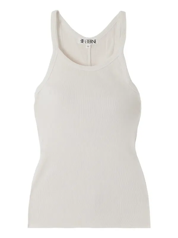 Eterne Ribbed Cotton-jersey Tank - Off-white