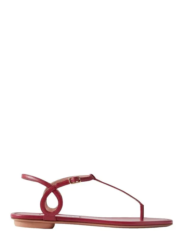 AQUAZZURA Almost Bare Leather Sandals - Burgundy
