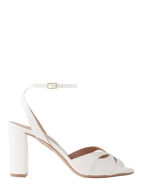 AQUAZZURA Moves 85 Leather Sandals - White