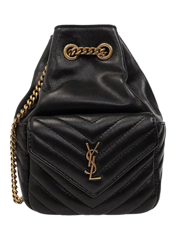 Saint Laurent Joe Nano Quilted Bucket Bag - Black