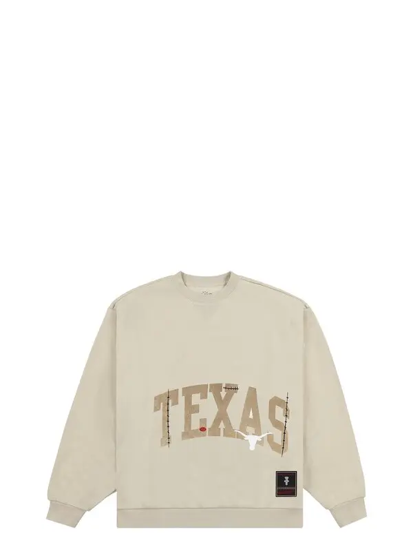 TRAVIS SCOTT Cactus Jack X Mitchell & Ness University Of Texas Crewneck - Tan