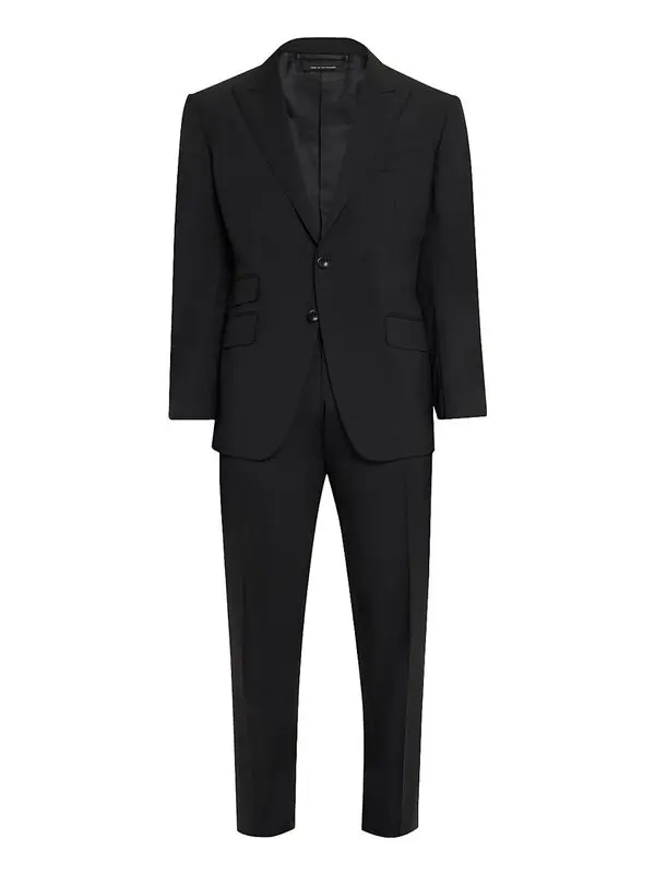 TOM FORD Wool Peak Lapel Two-piece Suit - Black
