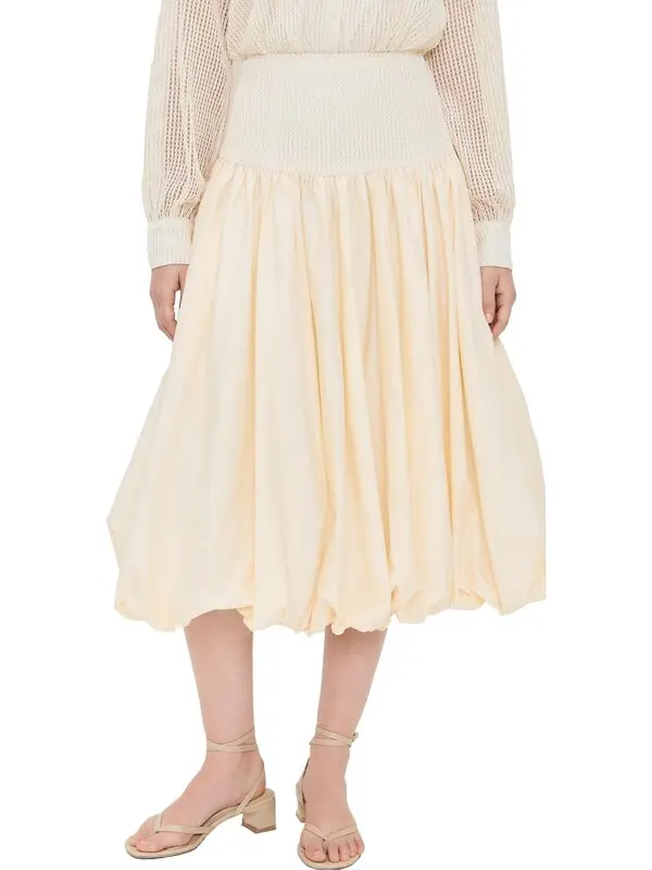 ELEXIAY Kemi Bubble Hem Skirt - Nude