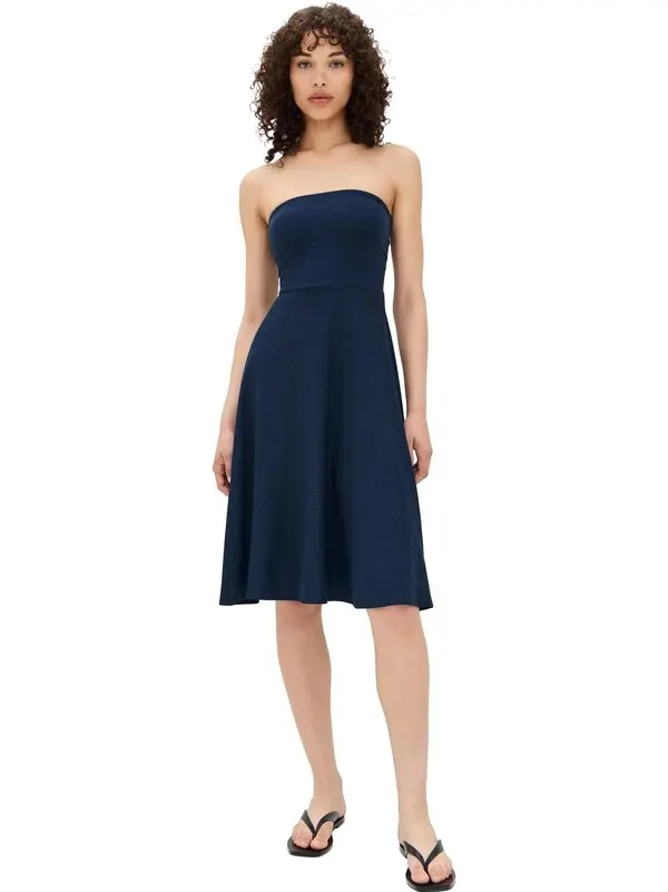 Beyond Yoga Featherweight Strapless Midi Dress - Nocturnal Navy