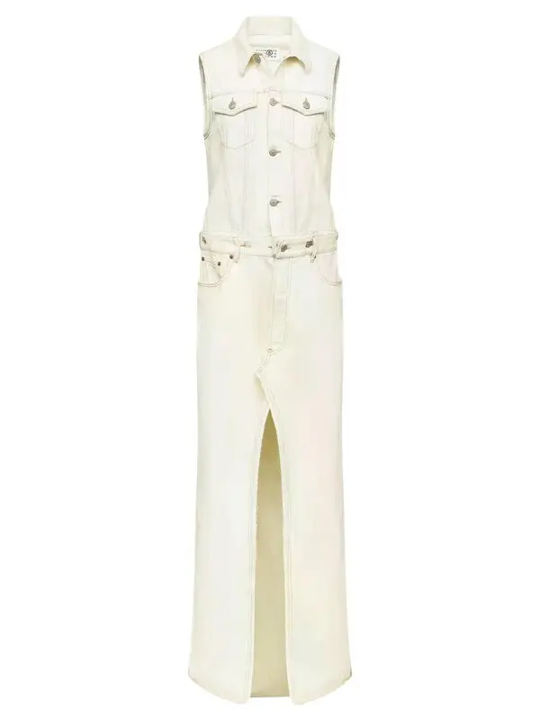MAISON MARGIELA Denim Maxi Dress - Neutrals