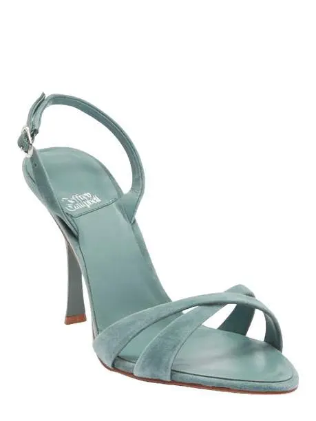 Jeffrey Campbell Marielle Slingback Sandal - Teal Suede