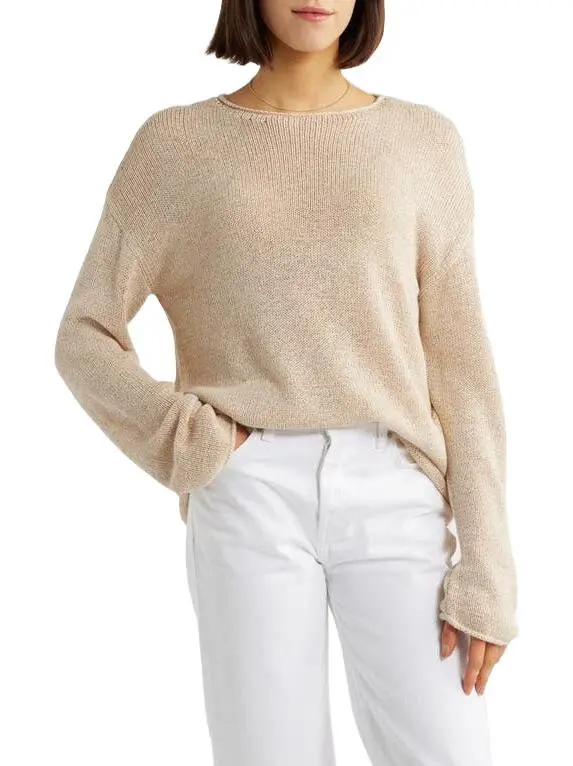 Rails Evangeline Cotton & Linen Blend Sweater - Natural