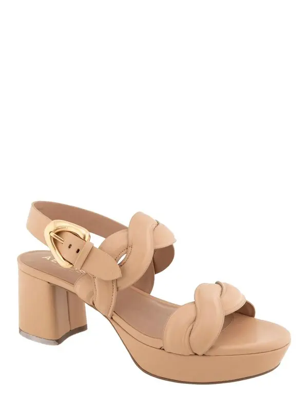 Aerosoles Platform Sandal - Beige Bisque Leather