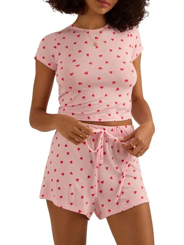 Hanky Panky Unwind Crop T-shirt - So In Love Pink