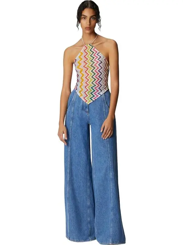 Missoni Halter Neck Top With Geometric Print - Multicoloured