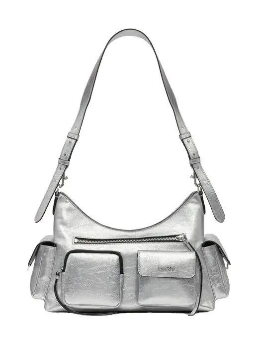 Dkny Freda Large Shoulder Bag - Silver