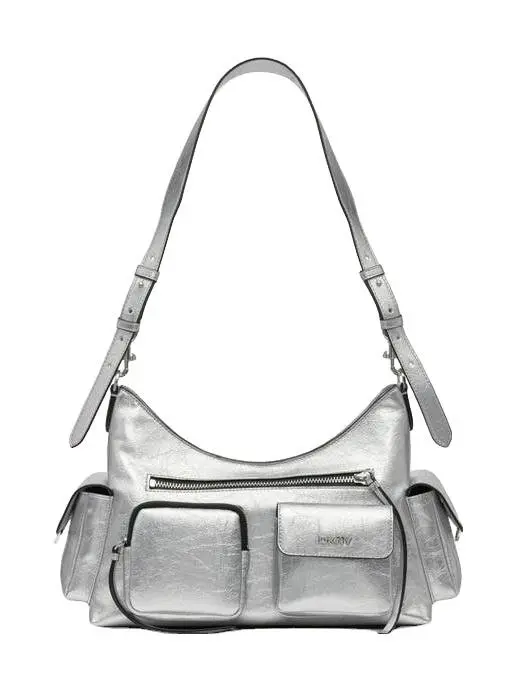 Dkny Freda Large Shoulder Bag - Silver