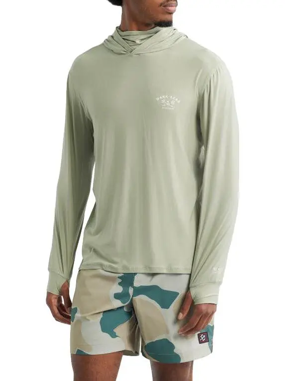 DARK SEAS Bimini Long Sleeve Hooded T-shirt - Moss