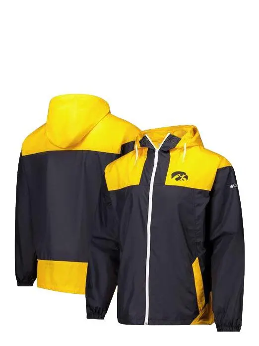 Columbia Iowa Hawkeyes Flash Challenger Ii Omni-shade Full-zip Windbreaker Jacket - Black