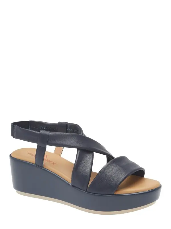 The Flexx Scott Too Platform Wedge Sandals - Navy Softy