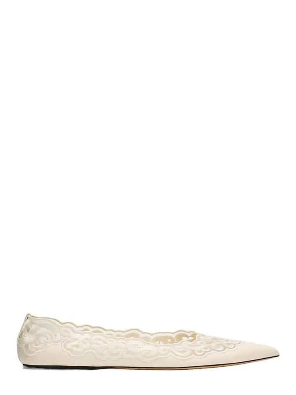 Gabriela Hearst Ziva Leather Ballerina Flats - Ivory