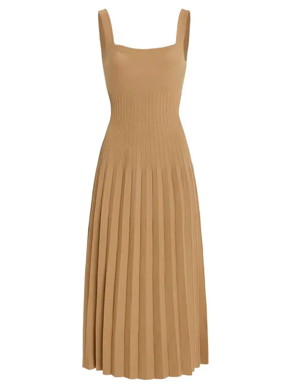 Staud Ellison Knit Midi Dress - Taupe