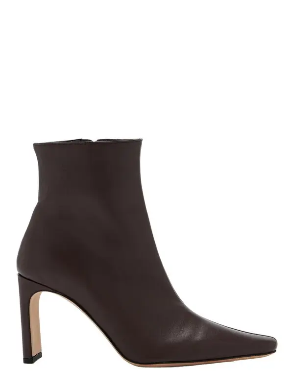 Staud Wally Leather Ankle Boots - Brown