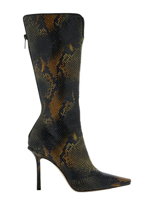 JIMMY CHOO 2000 Python-effect Leather Knee Boots - Animal