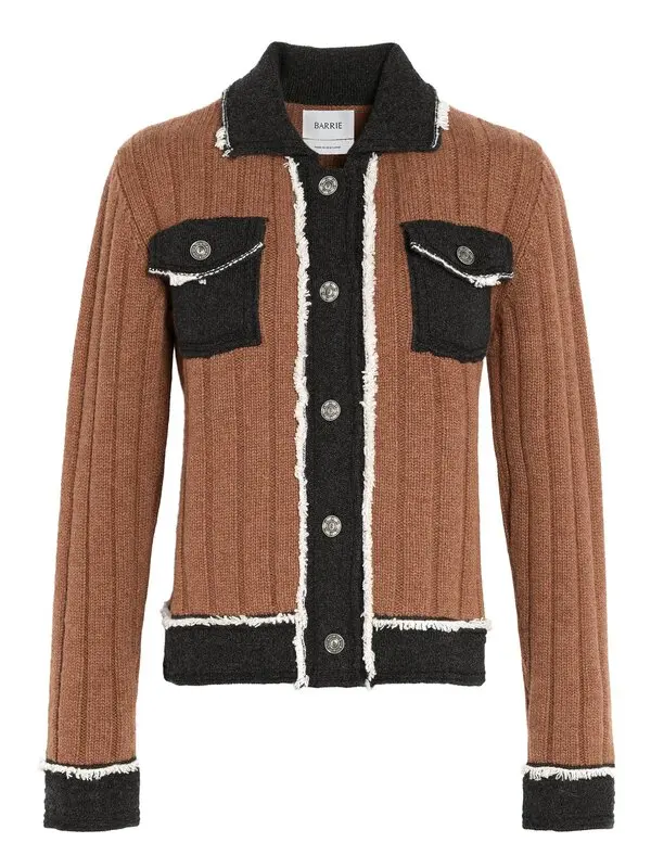 BARRIE Fitted Cashmere Jacket - Brown