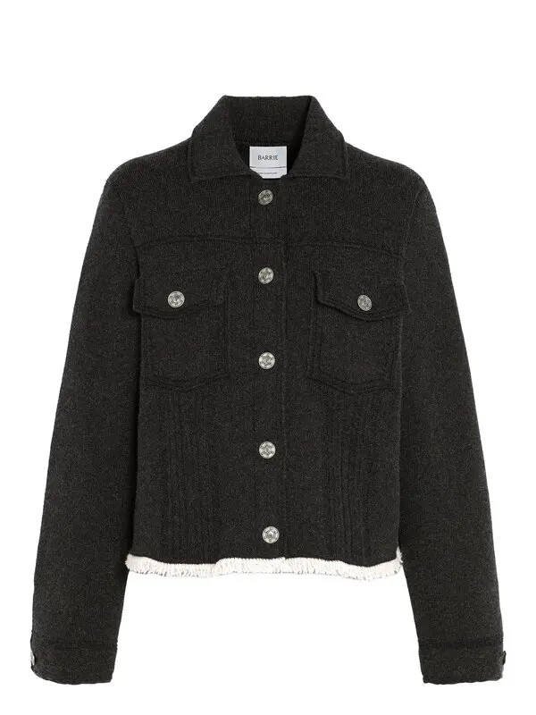 BARRIE Pleated Cashmere Jacket - Black