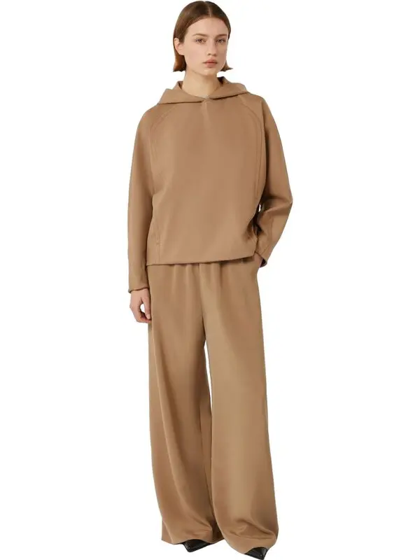 Max Mara Comfortable Trousers In Stretch Crêpe De Chine - Hazelnut Brown