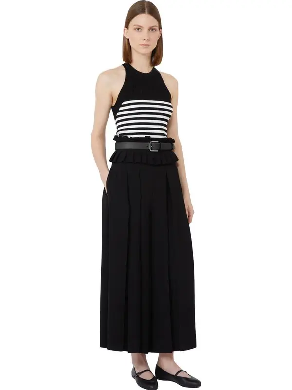 Max Mara Plissé-pleated Cady Wide Leg Trousers - Black