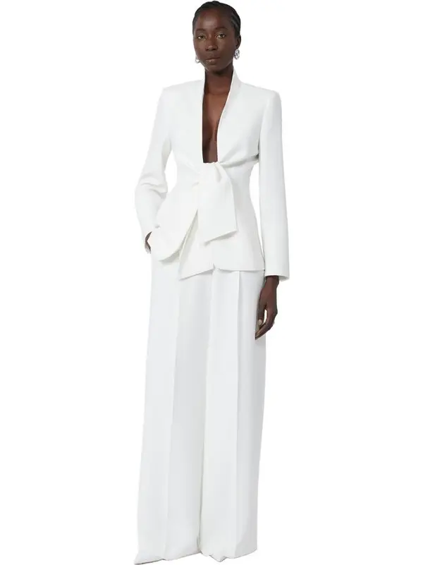 Max Mara Wide-leg Cady Trousers - White