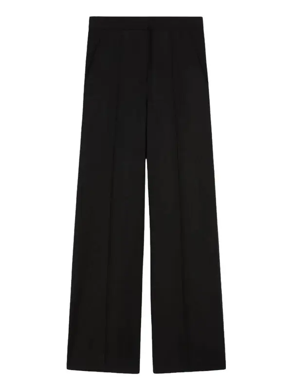 Max Mara Straight-fit Light Wool Trousers - Black