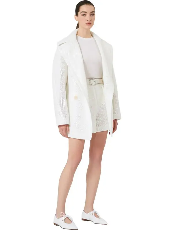 Max Mara Short Teddy Bear Icon Coat - White
